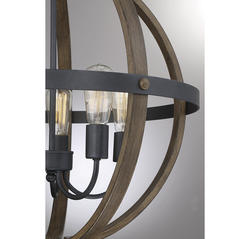 Meridian 5-Light Wood with Black Chandelier at Menards®