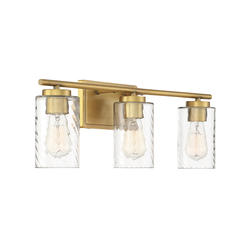 Meridian 3-Light Natural Brass Vanity Light at Menards®