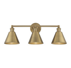 Meridian 3-Light Natural Brass Vanity Light at Menards®