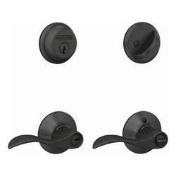 Schlage® Accent Keyed Entry Lever and Single Cylinder Deadbolt in Matte ...