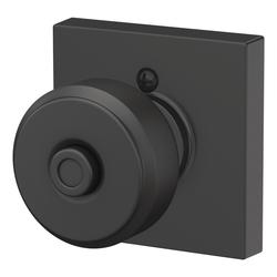 Schlage® Bowery Knob with Collins Trim Bed and Bath Lock in Matte Black ...