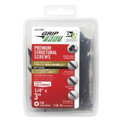 Grip Fast® Premium 1/4" x 3" Star Drive Black Washer Head Structural ...