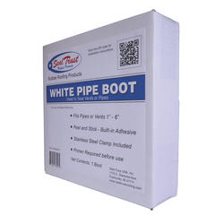 White Membrane Low Slope Roofing Pipe Boot with Clamp at Menards®
