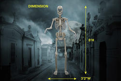 Pumpkin Hollow™ 8' Animated LED Skeleton with Sound Halloween Décor at ...