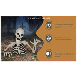 Pumpkin Hollow™ 7'5" LED Ground-Breaking Skeleton with Animated Eyes ...