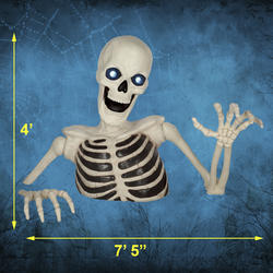Pumpkin Hollow™ 7'5" LED Ground-Breaking Skeleton with Animated Eyes ...