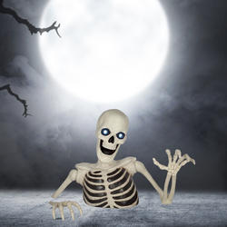 Pumpkin Hollow™ 7'5" LED Ground-Breaking Skeleton with Animated Eyes ...