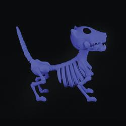 Pumpkin Hollow™ 10-1/2" Black Light Posable Halloween Dog Skeleton with ...