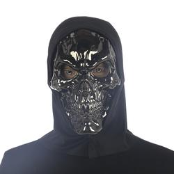 Pumpkin Hollow™ Metallic Black Skull Halloween Mask at Menards®
