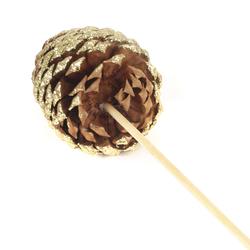 Enchanted Forest® 22" Jumbo Gold Glitter Pinecone Pick at Menards®