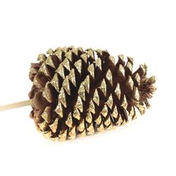 Enchanted Forest® 22" Jumbo Gold Glitter Pinecone Pick at Menards®