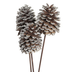 Enchanted Forest® 22" Jumbo Silver Glitter Pinecone Pick at Menards®