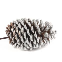 Enchanted Forest® 22" Jumbo Silver Glitter Pinecone Pick at Menards®