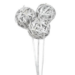 Enchanted Forest® 20" Silver Vine Ball Pick at Menards®