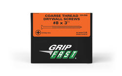 Grip Fast® #8 x 3" Phillips Drive Flat Head Coarse Thread Drywall Screw ...