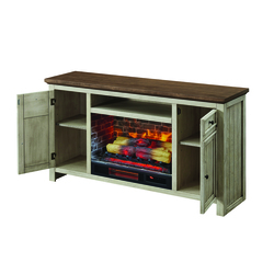 Arcadian 57" Rustic White Electric Fireplace Entertainment Center at ...