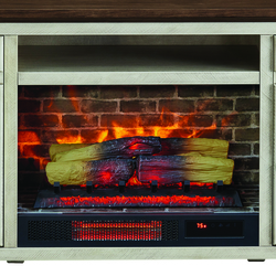 Arcadian 57" Rustic White Electric Fireplace Entertainment Center at ...