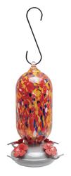Muse Garden Polka Dot Hand Blown Glass Hummingbird Feeder - 28 oz at ...
