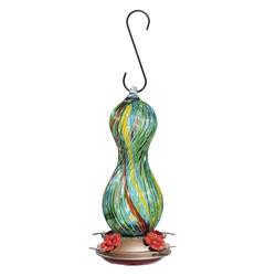 Muse Garden Spring Bliss Hand Blown Glass Hummingbird Feeder - 24 oz ...