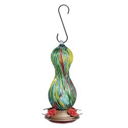 Muse Garden Spring Bliss Hand Blown Glass Hummingbird Feeder - 24 oz ...