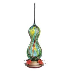 Muse Garden Spring Bliss Hand Blown Glass Hummingbird Feeder - 24 oz ...