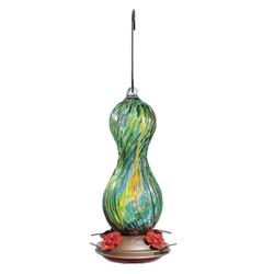 Muse Garden Spring Bliss Hand Blown Glass Hummingbird Feeder - 24 oz ...