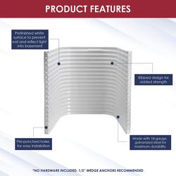 Shape Products® 55" W x 48" H x 36" Projection White Steel Square ...