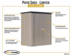 Arrow® Spacemaker® 5 x 3 Steel Patio Outdoor Storage Shed at Menards®