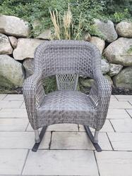 Backyard Creations® Huxley Gray Deep Seating Wicker Rocking Patio Chair ...