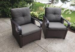 Backyard Creations® Sentinel Cove Gray Wicker Deep Seating Patio Chair ...