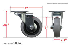 Shepherd Hardware® 3" TPR/Thermoplasticized Rubber Swivel Caster Wheel ...