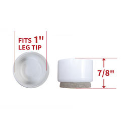 Shepherd Hardware® 1" White Plastic Leg Tip with Felt Base - 4 Pack at ...