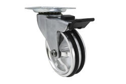Shepherd Hardware 3" Machined Aluminum Swivel Caster Wheel with Brake ...