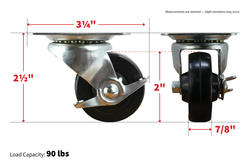 Shepherd Hardware® 2" Soft Rubber Swivel Caster Wheel with Brake at ...
