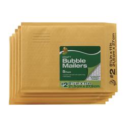 Duck® 8-1/2" x 11" Tan Bubble Wrap® Cushioned Kraft Envelope - 5 Pack ...