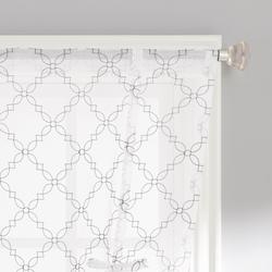 No. 918 Jaycee 42"W x 63"L White Light Filtering Rod Pocket Window Tie ...