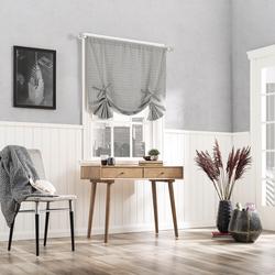 No. 918 Marcel 42"W x 63"L Grey Light Filtering Rod Pocket Window Tie ...