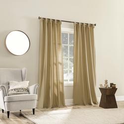No. 918 Chase 40"W x 63"L Camel Button Tab Semi-Sheer Tab Top Curtain ...