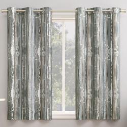 Sun Zero® Roscoe 40"W x 63"L Grey Watercolor Stripe Blackout Grommet ...