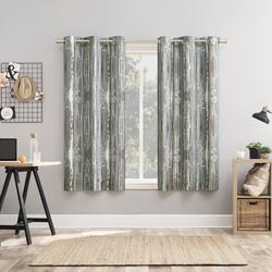 Sun Zero® Roscoe 40"W x 63"L Grey Watercolor Stripe Blackout Grommet ...