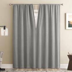 Sun Zero® Taylor 74"W x 63"L Grey Magnet Closure Blackout Rod Pocket ...