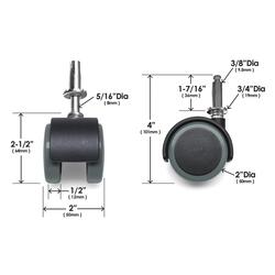 Slipstick® 2" Rubber Swivel Caster Wheels - 4 Pack at Menards®