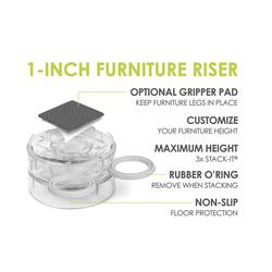 Slipstick® Stack-Its® Stackable 1" Furniture Risers - 8 Pack at Menards®