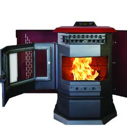 ComfortBilt™ Burgundy Pellet Stove with 55 lb. Hopper (2,800 sq. ft ...