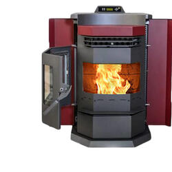 ComfortBilt™ Slim Burgundy Pellet Stove with 80 lb. Hopper (2,800 sq ...