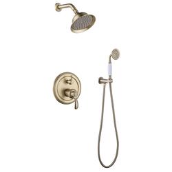Snail Solutions Two-Handle 1-Spray Setting Brushed Gold Shower Faucet ...