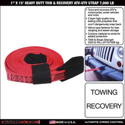 Snap-Loc®1" X 15' Heavy Duty Tow & Recovery Atv-utv Strap 7,000 Lb at ...