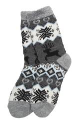 Yuletide Ladies' Crew Gray Reindeer Cozy Sock - 1 Pair at Menards®