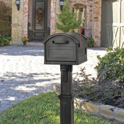 Architectural Mailboxes® Grand Haven Black Mailbox and Post Cover Kit ...