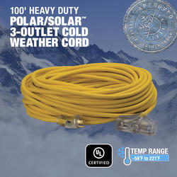 Southwire ® 100' 12/3 Polar/Solar Yellow Outdoor Heavy-Duty Cold ...